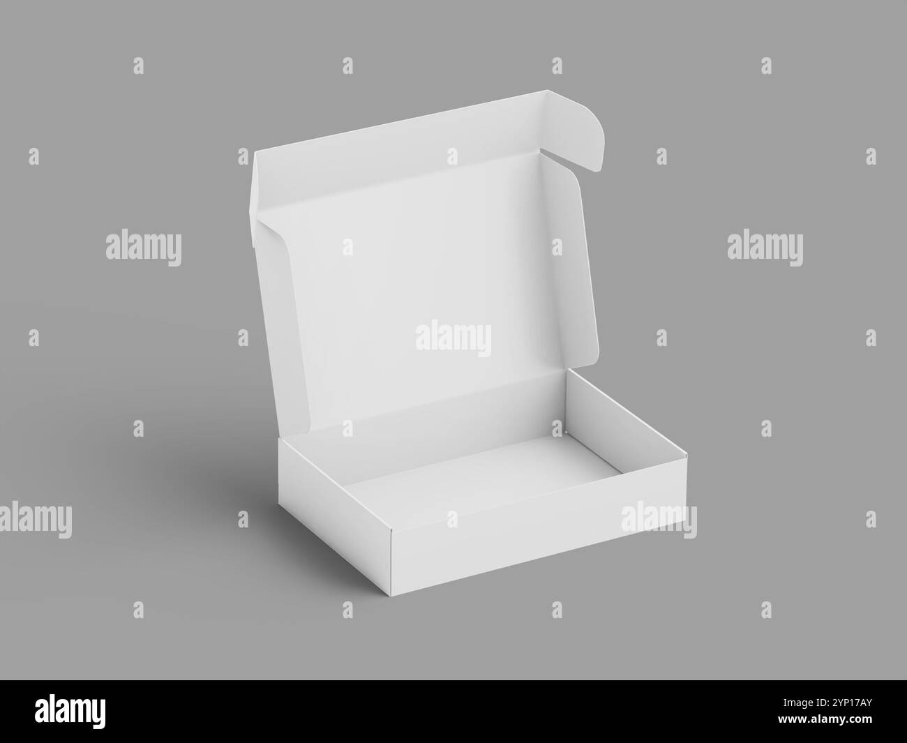 White Blank Open packaging Box 3D Rendered Mockup Stock Photo - Alamy