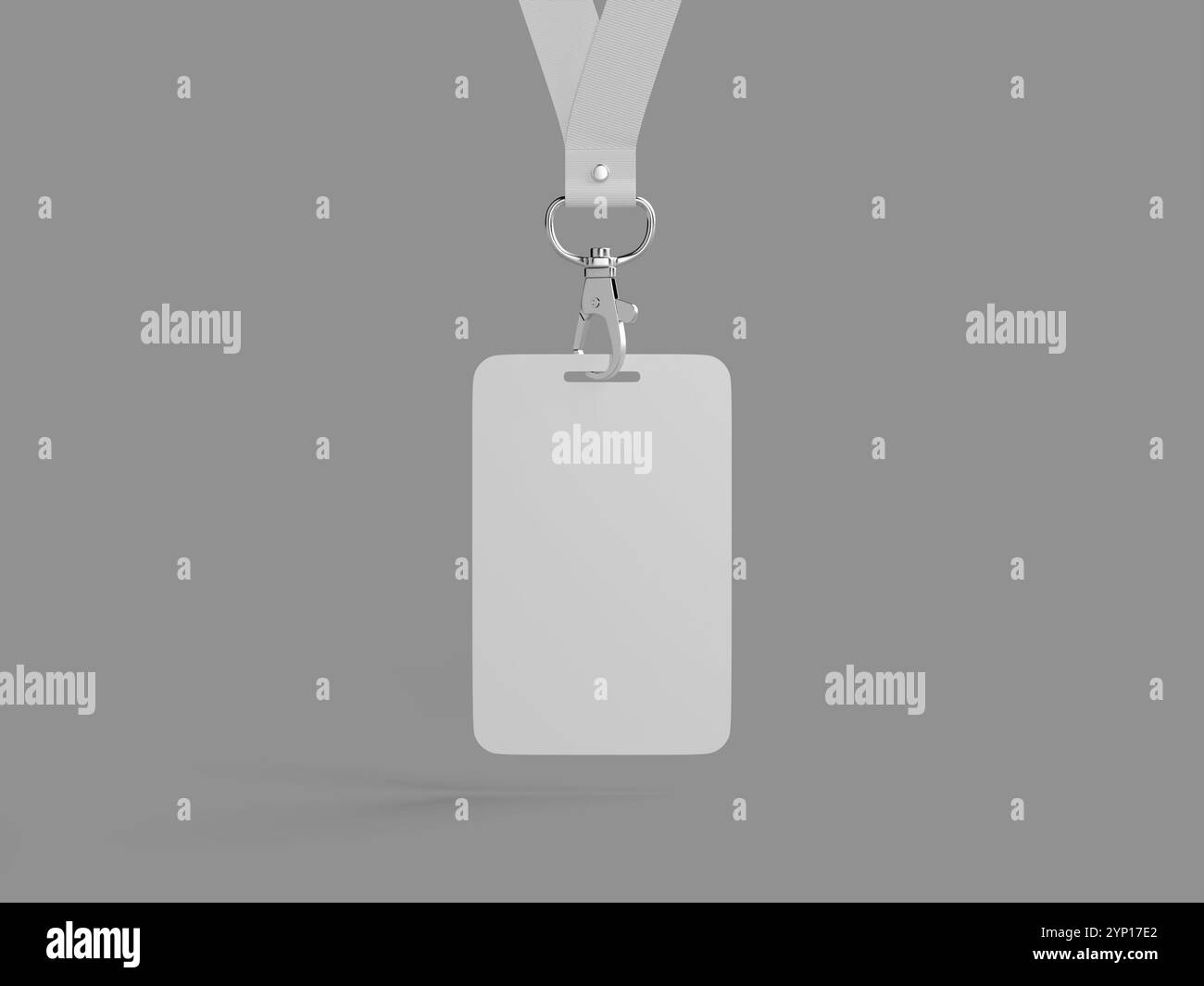 Front View White Blank ID Card badge 3D Mockup Stock Photo - Alamy