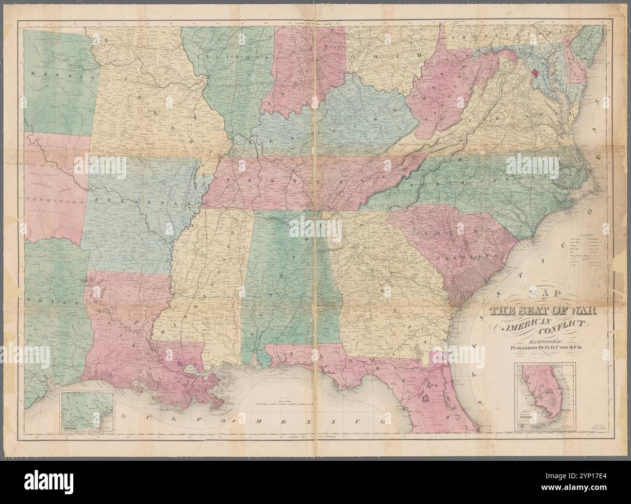 American civil war map 1861 hi-res stock photography and images - Alamy