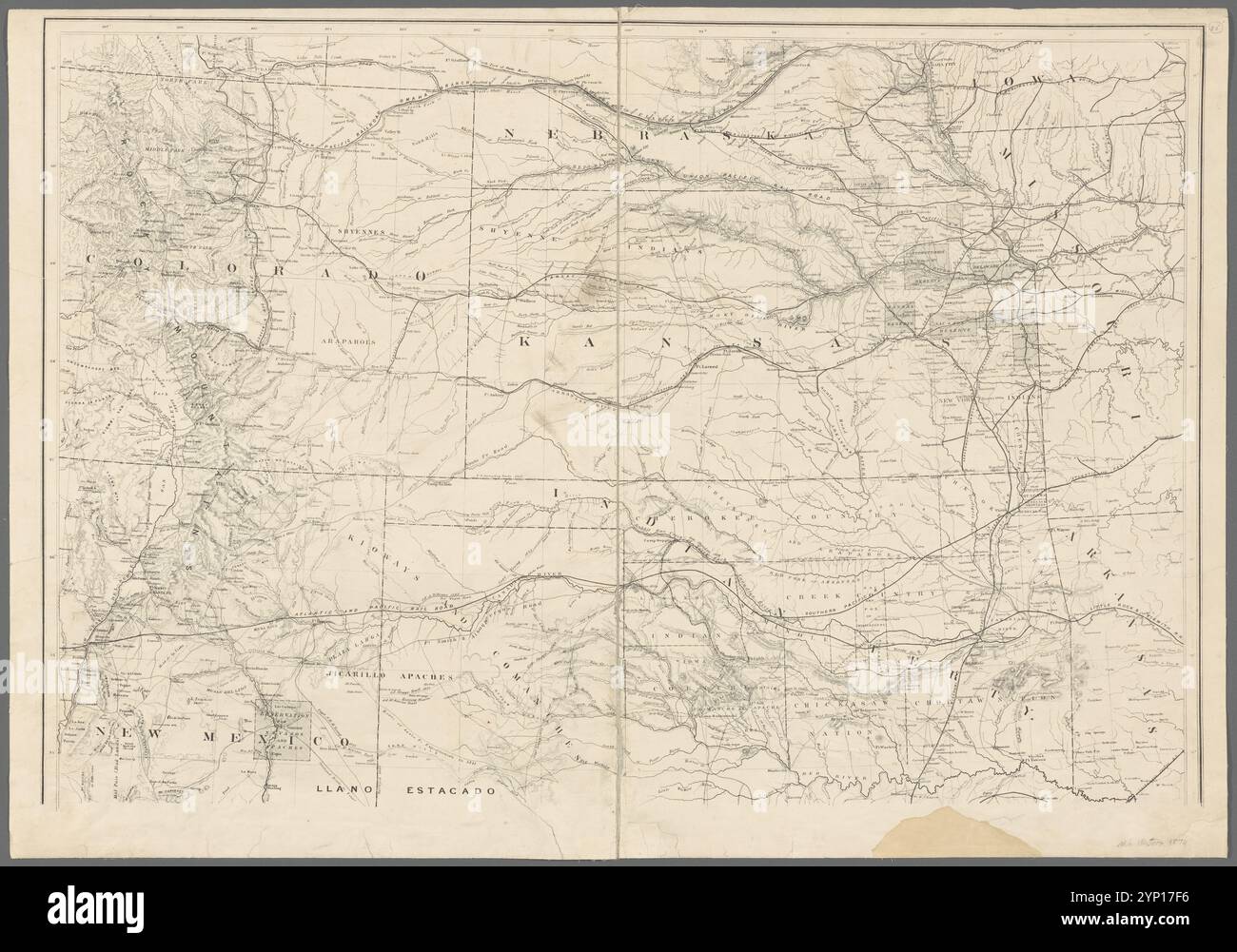 Map of the states of Kansas and Texas and Indian Territory: with parts ...