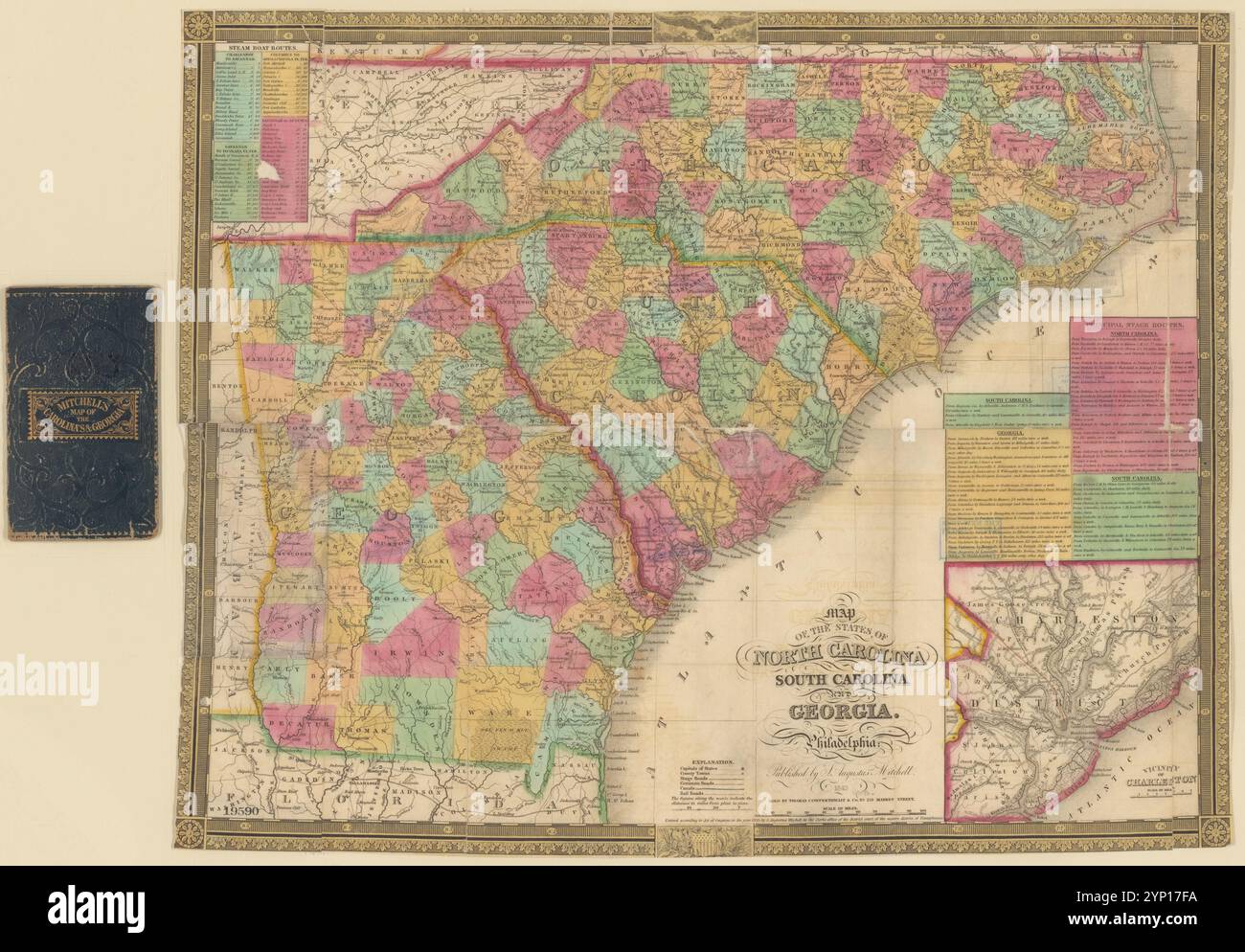Map of the states of North Carolina, South Carolina and Georgia 1843 ...
