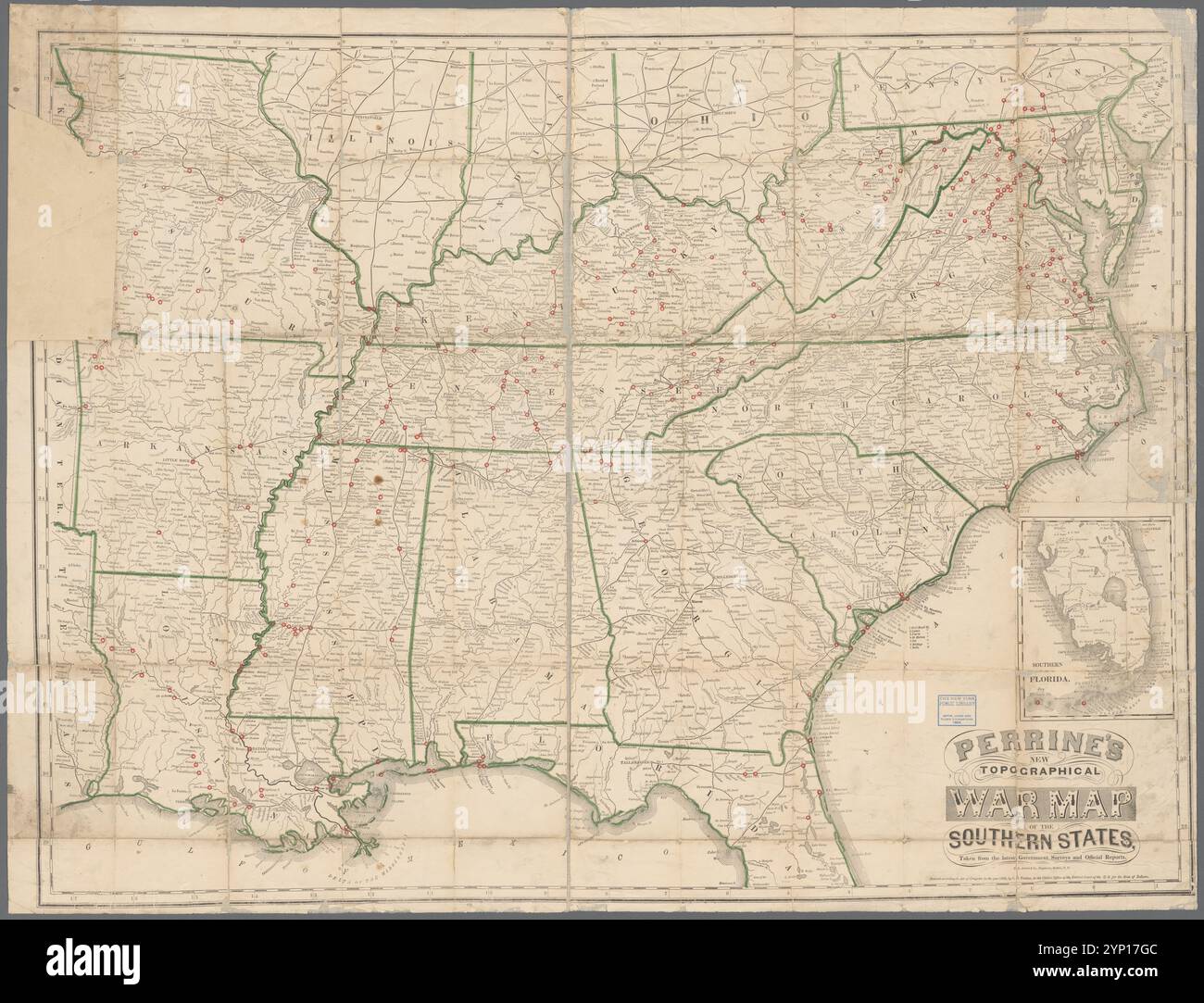 Perrine's new topographical war map of the Southern States: taken from ...