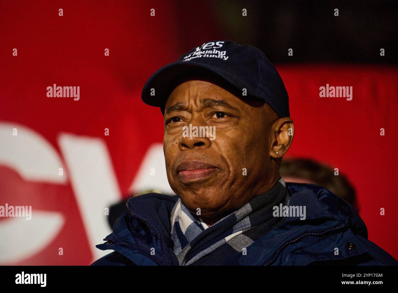 New York, New York, USA. 27th Nov, 2024. NYC Mayor Eric Adams holds ...