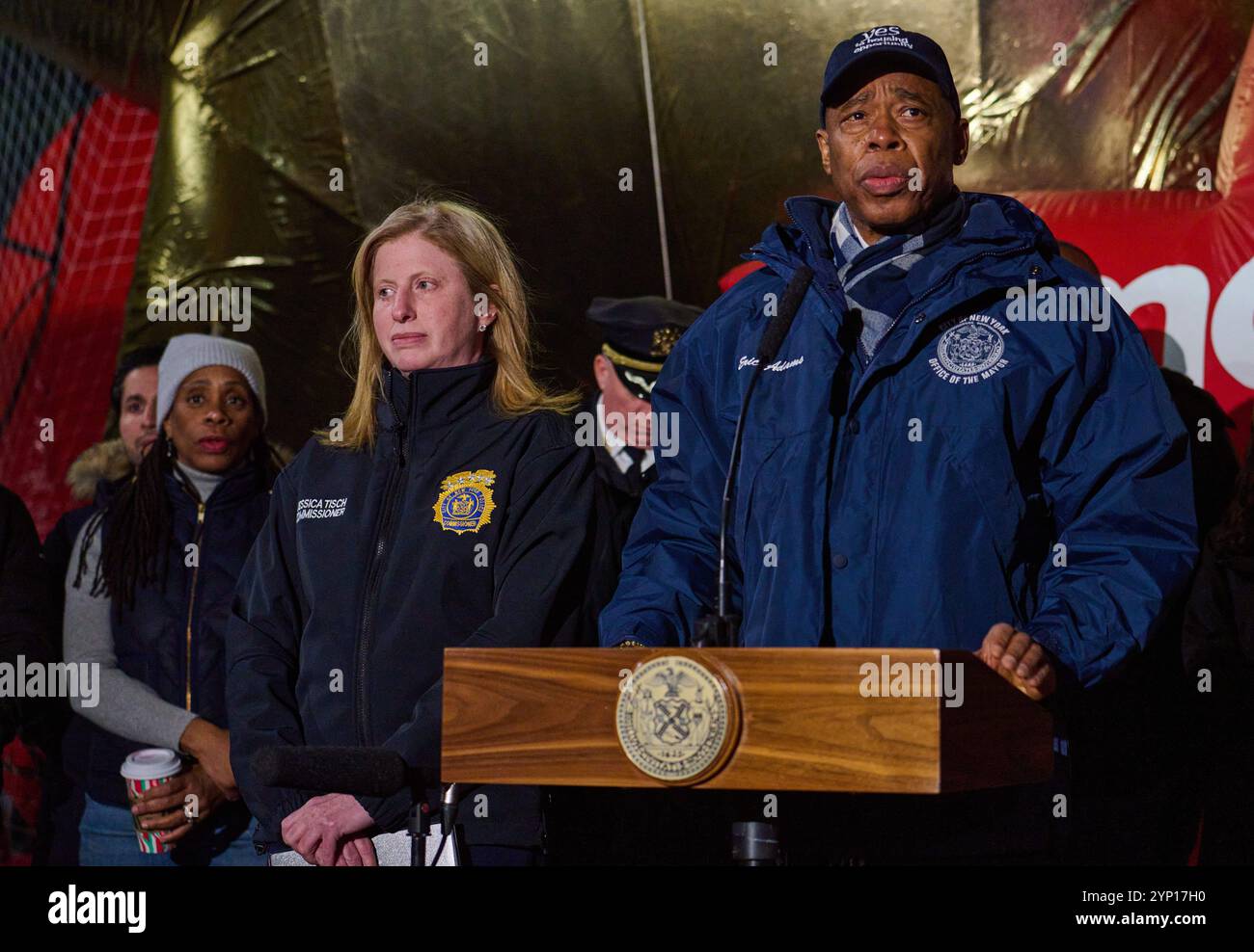 New York, New York, USA. 27th Nov, 2024. NYC Mayor Eric Adams holds ...