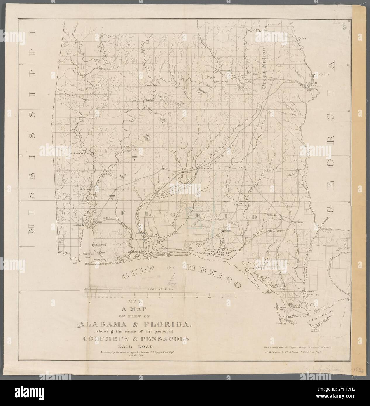 A map of part of Alabama & Florida: shewing the route of the proposed ...