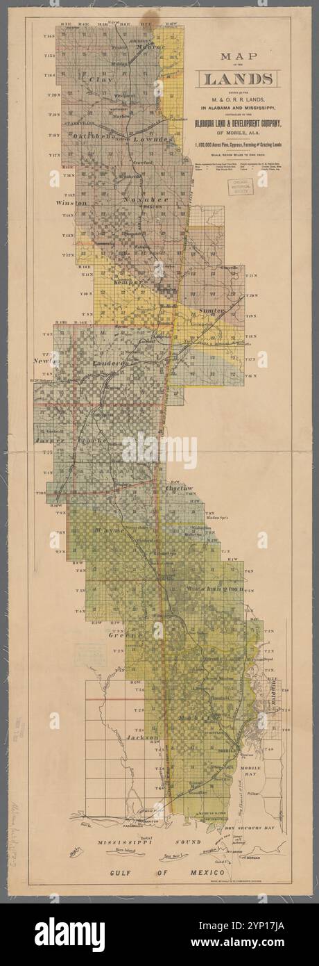 Map of the lands known as the M. & O.R.R. lands in Alabama and ...