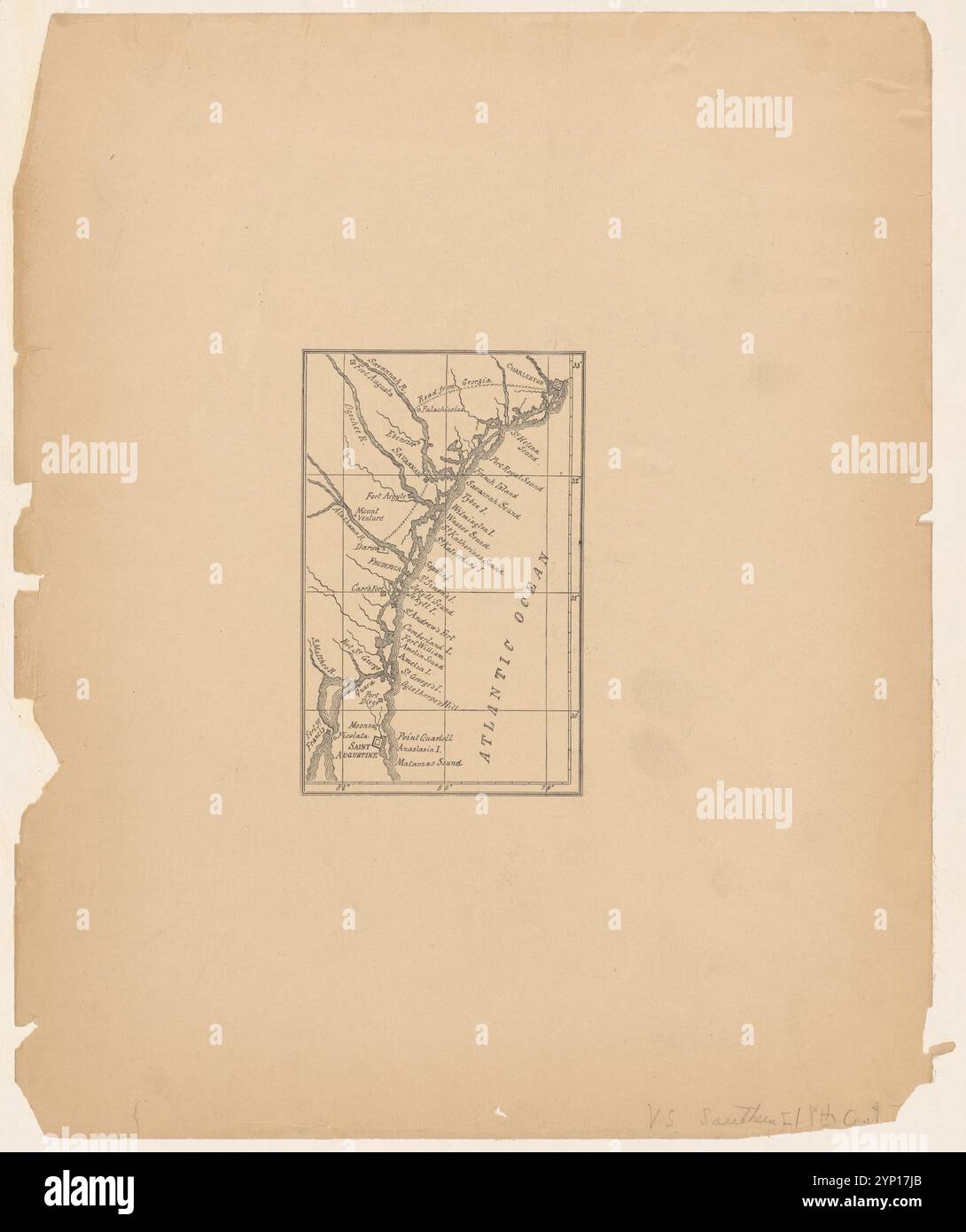 Map of the east coast of the United States from Charleston to Saint ...