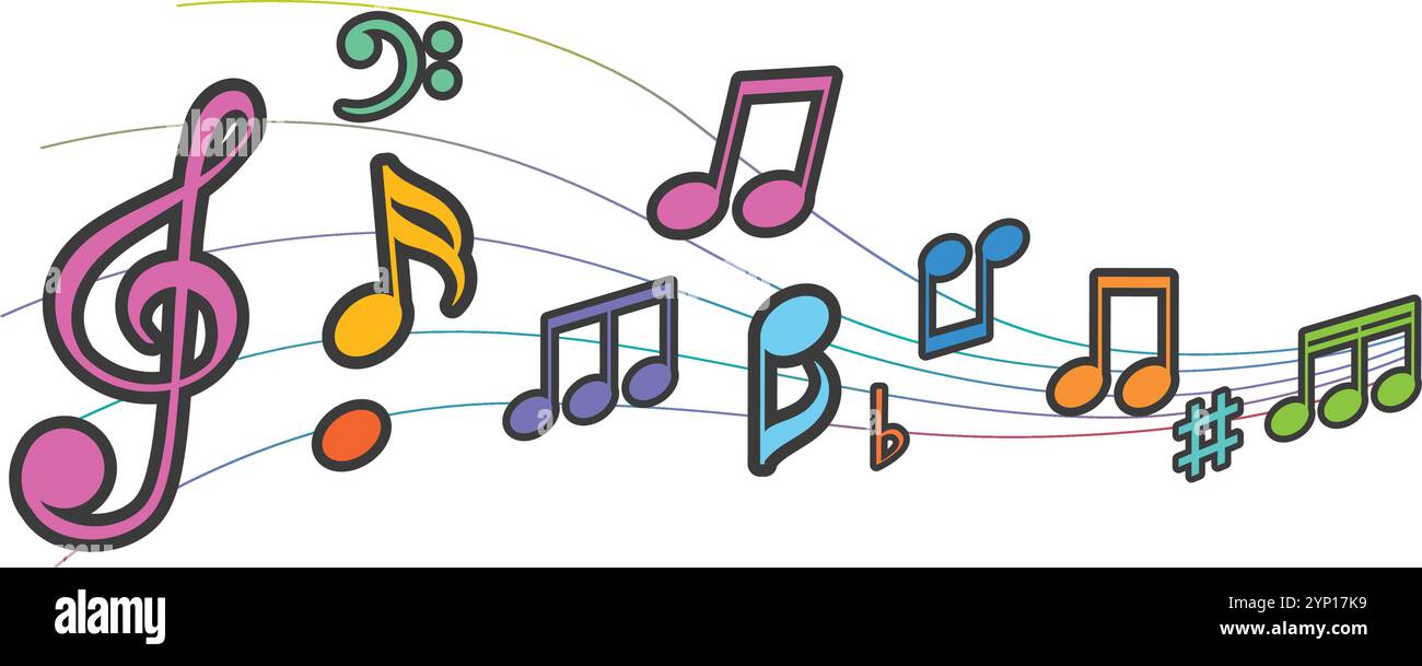 Music instruments notes in Stock Vector Images - Alamy