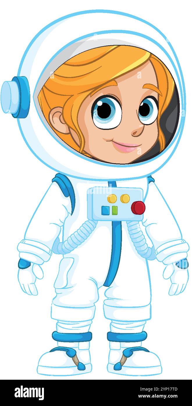 Smiling astronaut in a white space suit Stock Vector Image & Art - Alamy