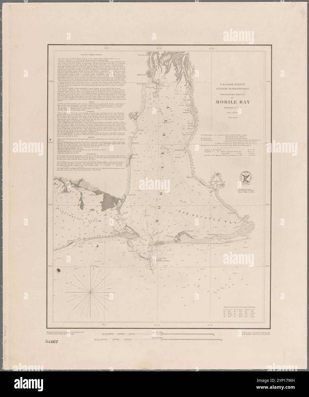 Preliminary sketch of Mobile Bay 1852 by Stevens, Isaac Ingalls, 1818 ...