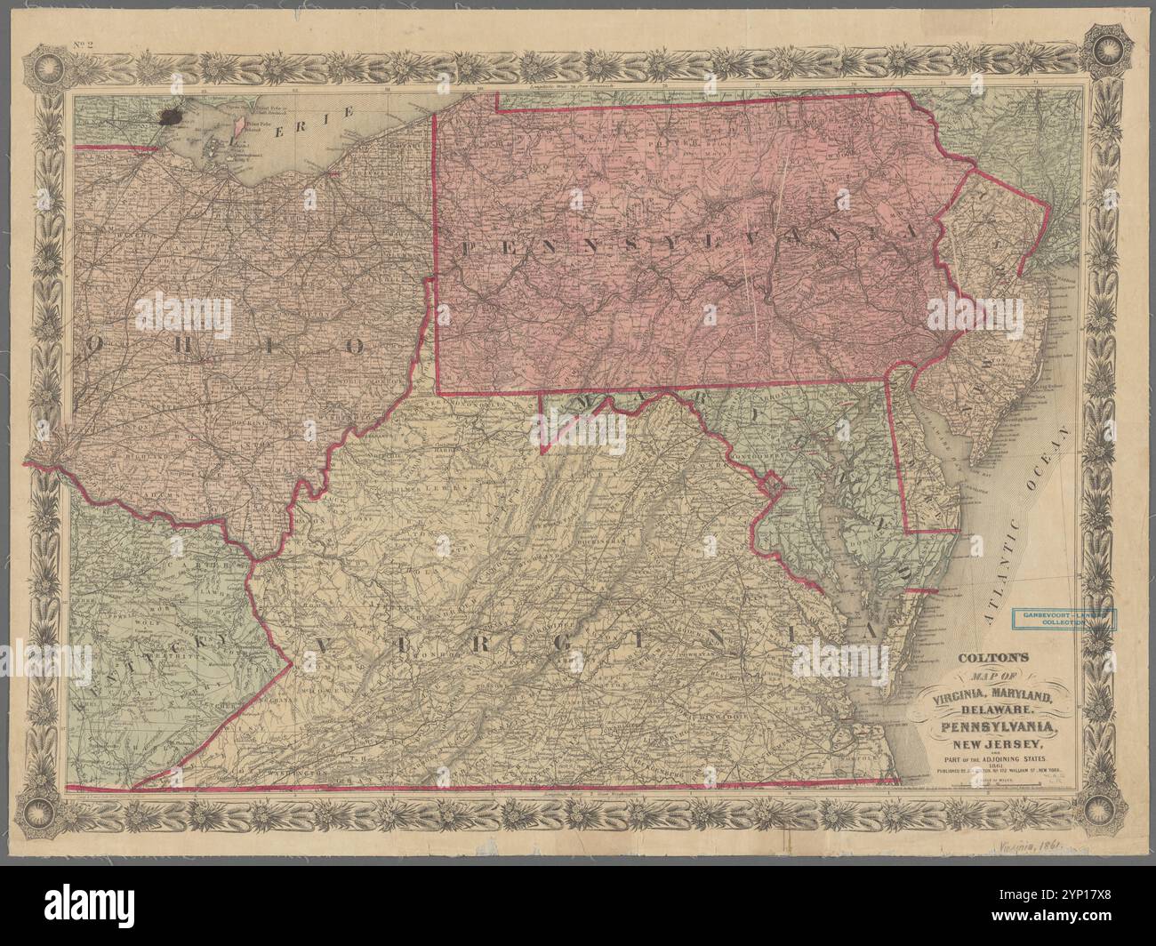 Colton's map of Virginia, Maryland, Delaware, Pennsylvania, New Jersey ...