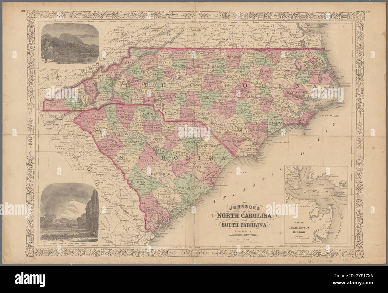 Johnson's North Carolina and South Carolina 1865 Stock Photo - Alamy