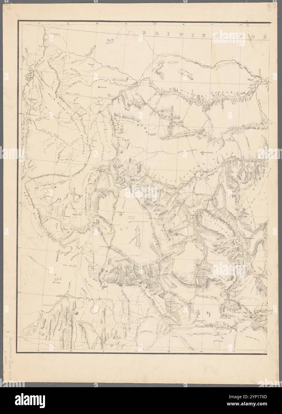 Map of the Yellowstone and Missouri Rivers and their tributaries ...