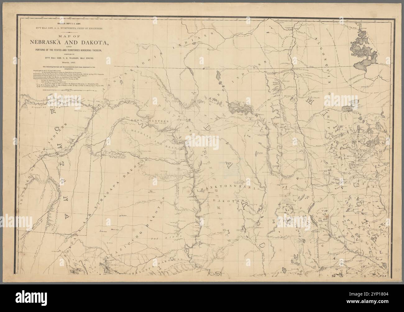Map of Nebraska and Dakota and portions of the states and territories ...