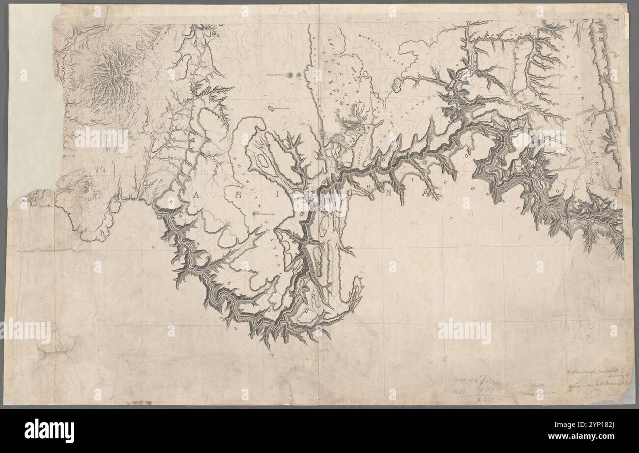 Map of Northern Arizona 1873 Stock Photo - Alamy