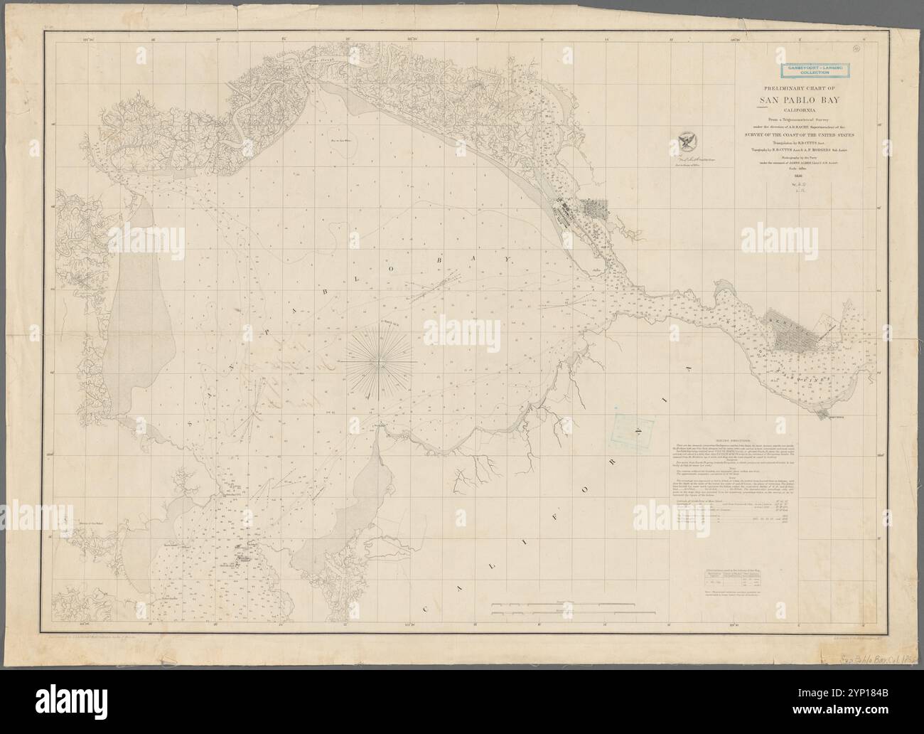 Preliminary chart of San Pablo Bay, California 1856 by Bache, A. D. (Alexander Dallas), 1806 ...