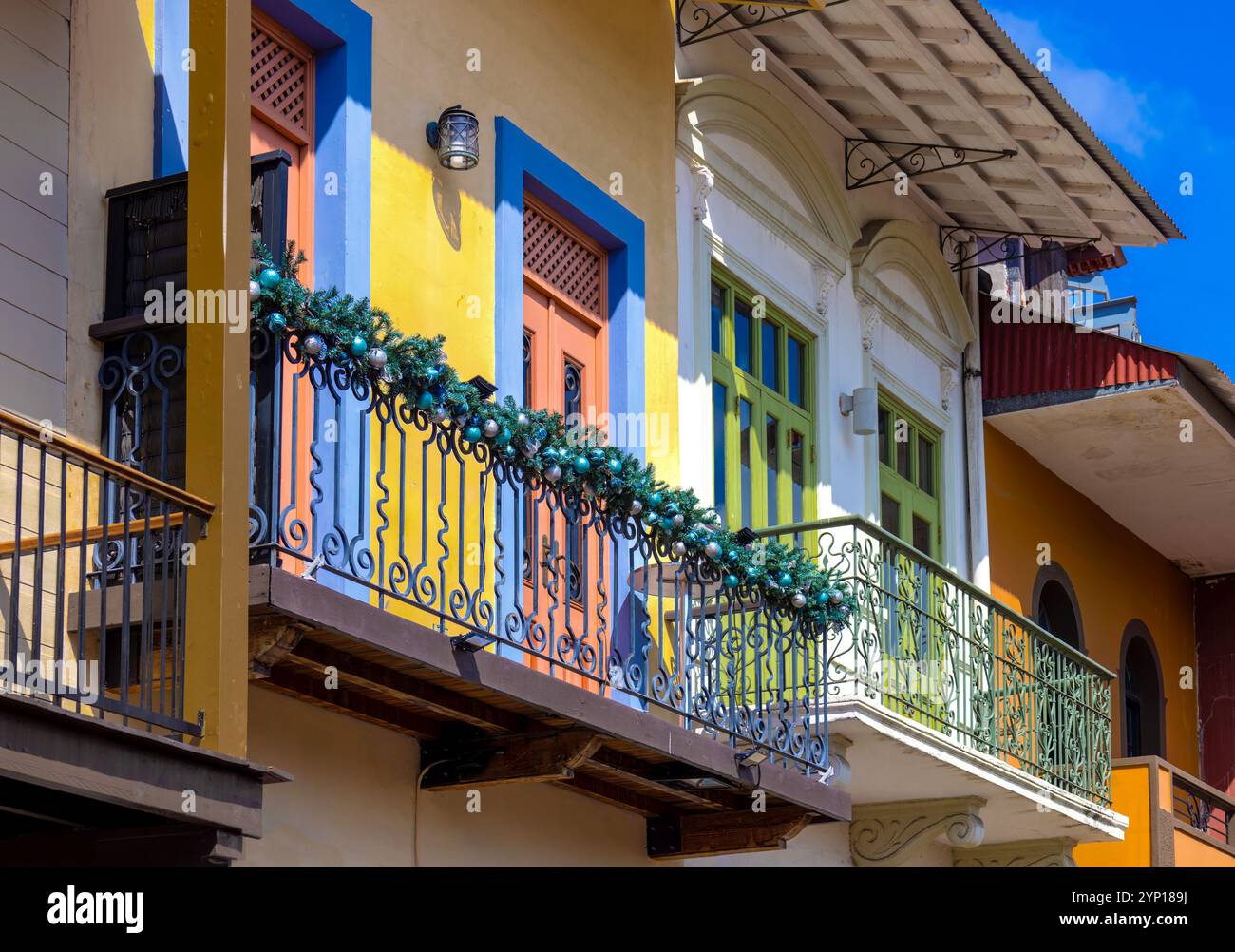 Panama, Panama City historic center Casco Viejo colorful streets and ...