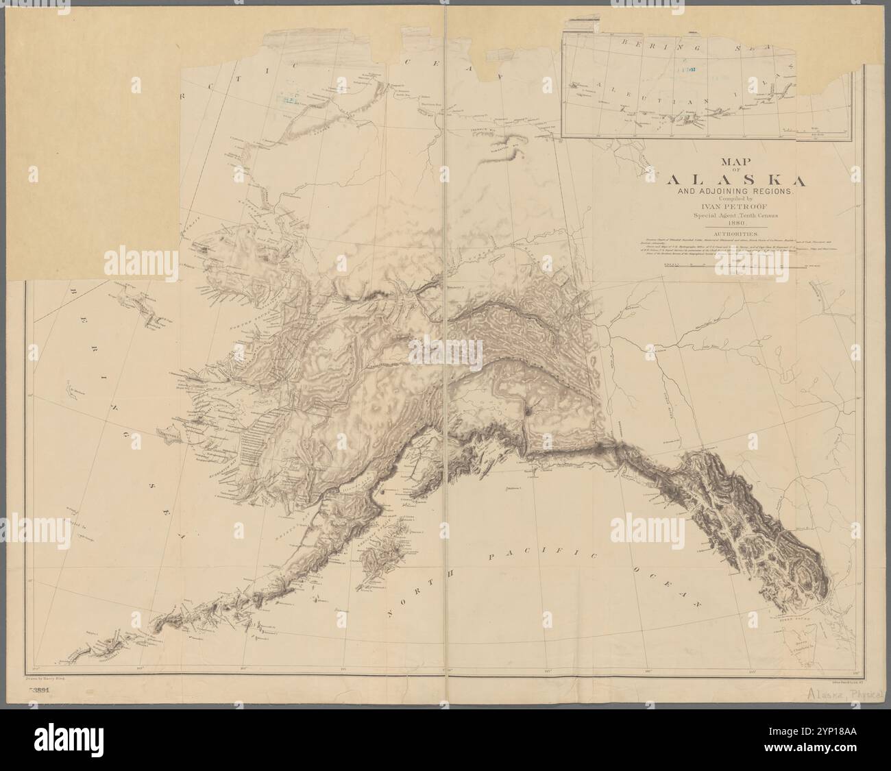 Map of Alaska and adjoining regions 1880 Stock Photo - Alamy