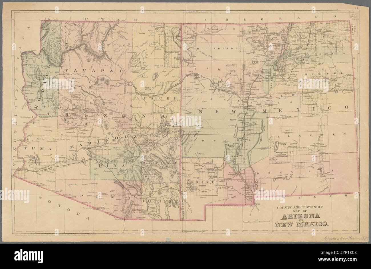 Arizona mexico map hi-res stock photography and images - Alamy