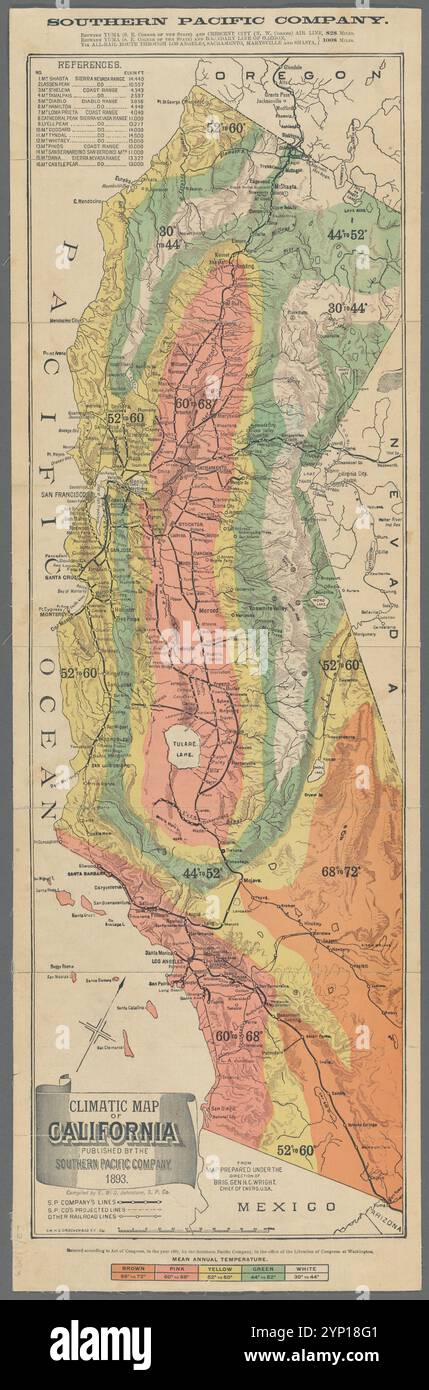 Climatic map of California 1893 Stock Photo - Alamy