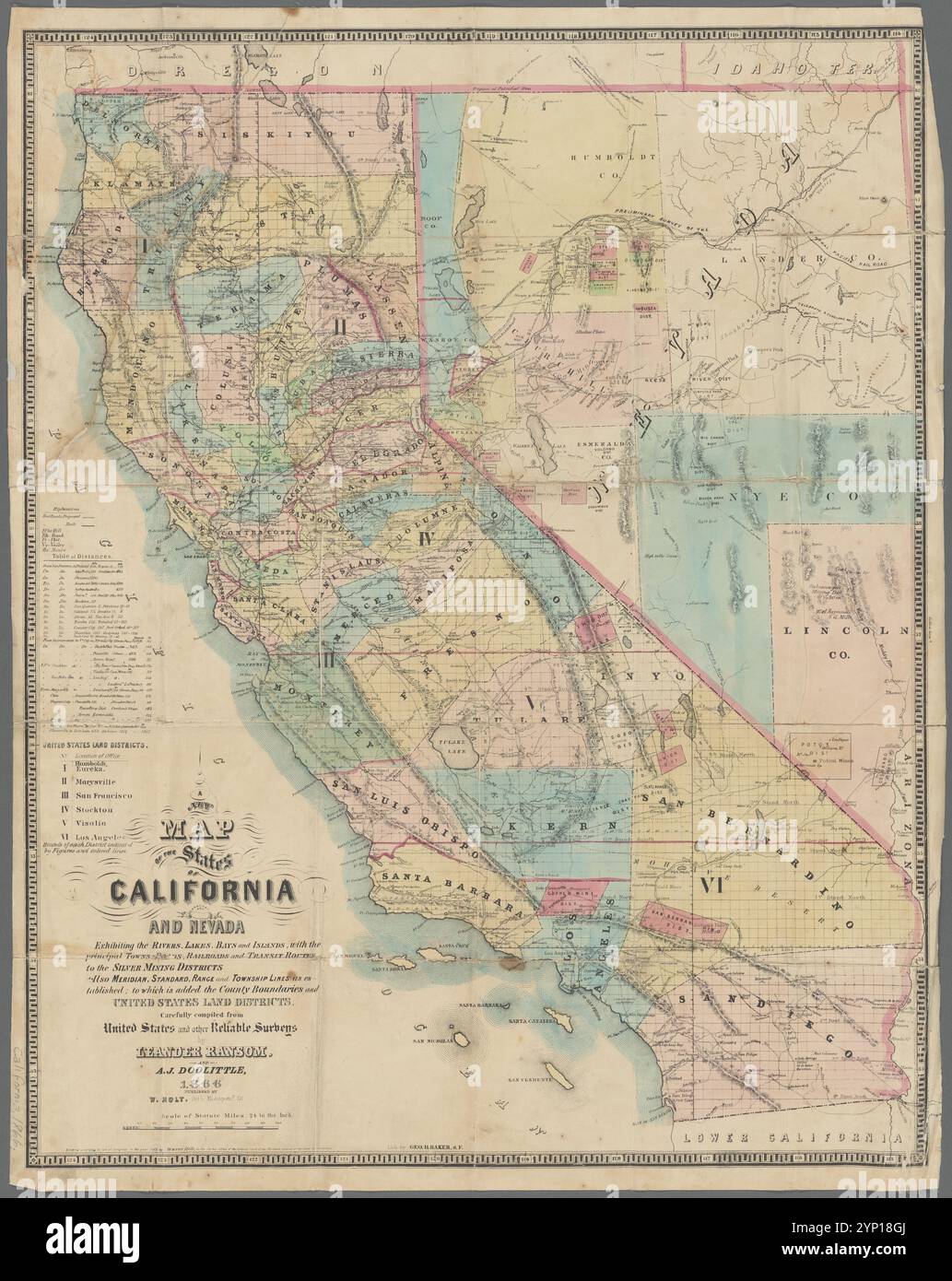 A new map of the states of California and Nevada : exhibiting the ...