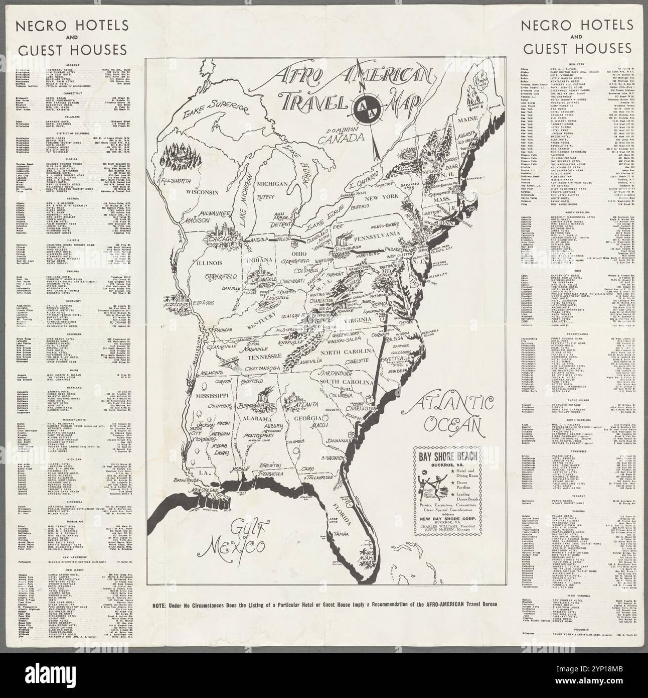 Afro American travel map 1942 Stock Photo - Alamy