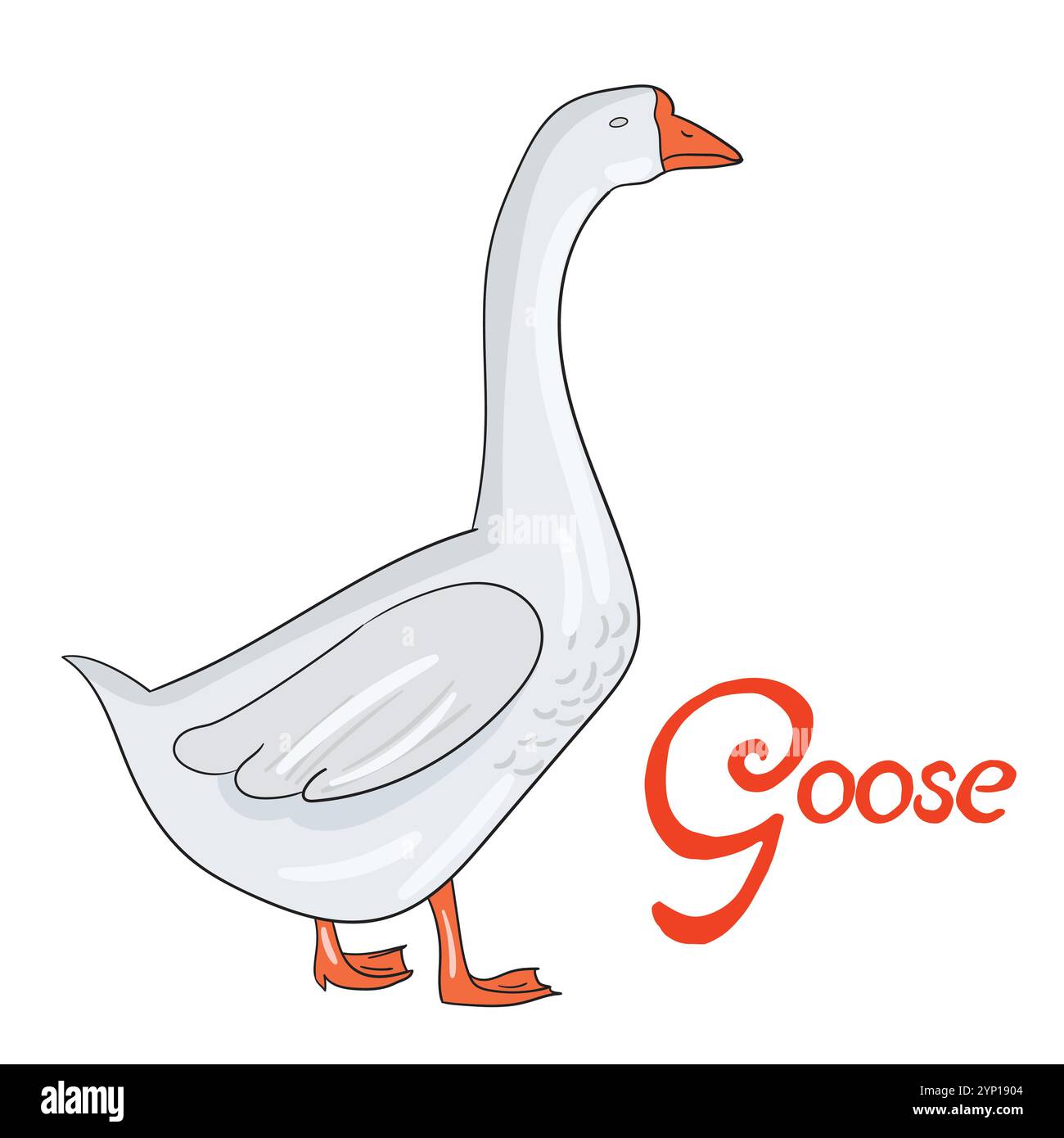 Goose flying cartoon illustration Cut Out Stock Images & Pictures - Alamy