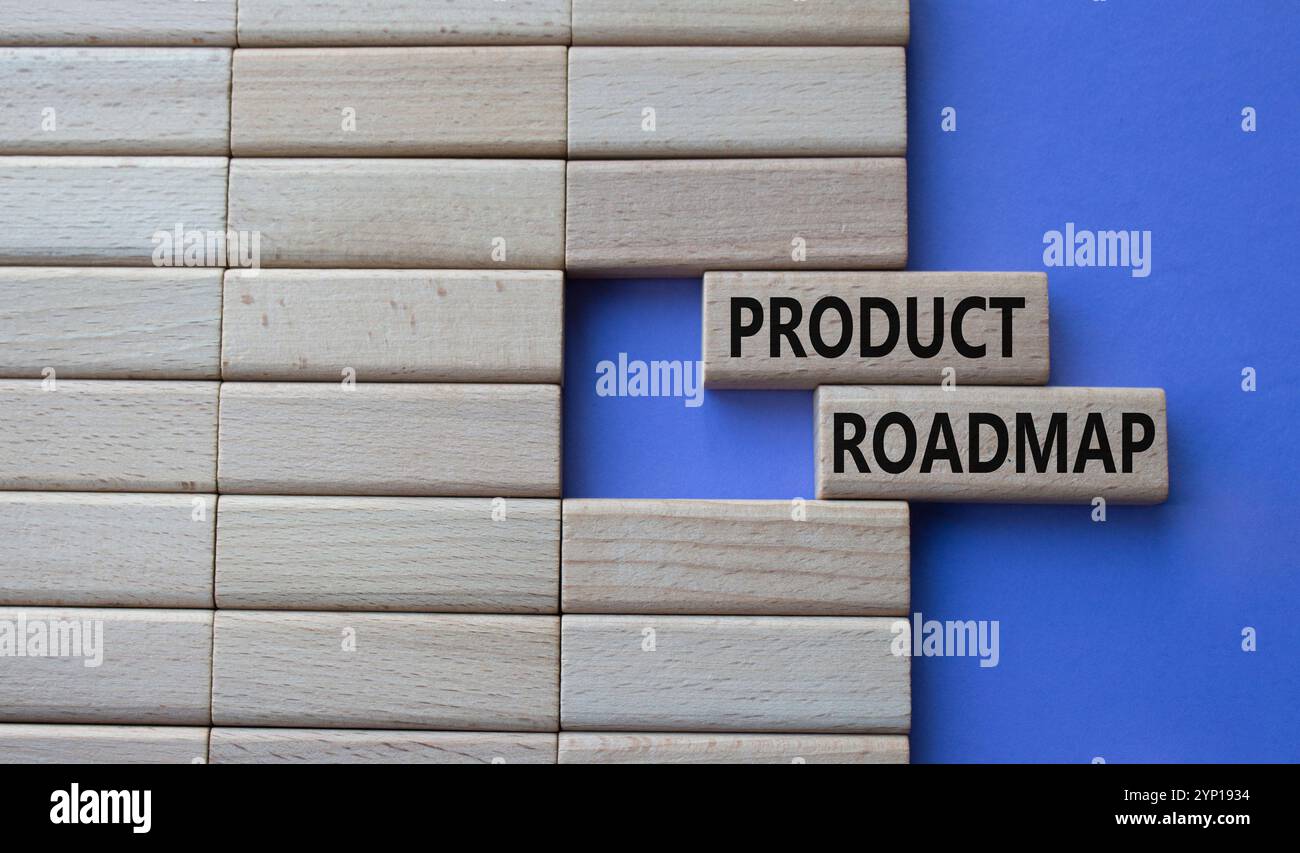 Product Roadmap symbol. Concept word Product Roadmap on wooden blocks ...