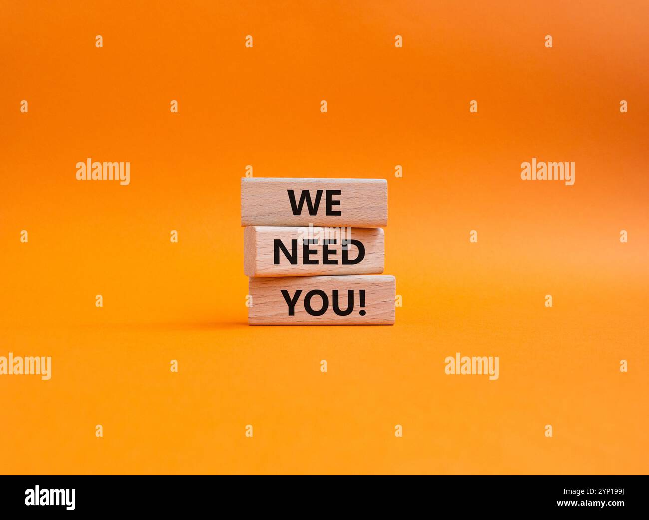 We need you symbol. Concept words We need you on wooden blocks ...
