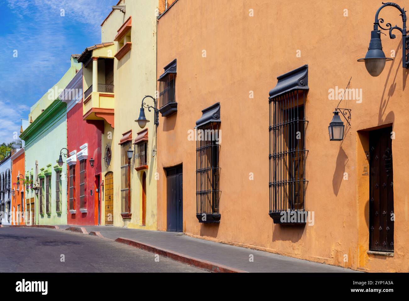 Scenic colorful colonial architecture of Cuernavaca streets in historic ...