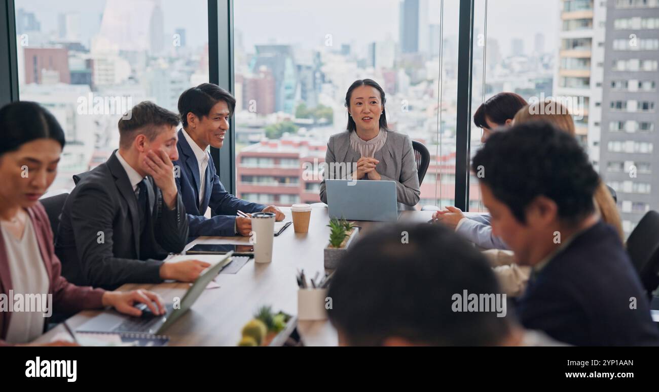 Business, people and meeting at office for teamwork, collaboration and ...