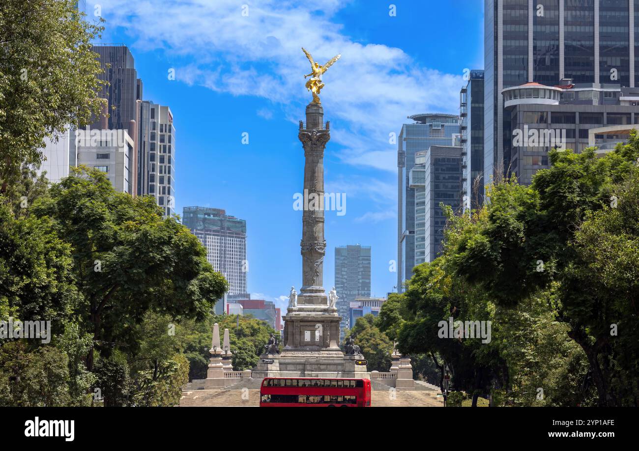 Mexico City tourist attraction Angel of Independence column near ...