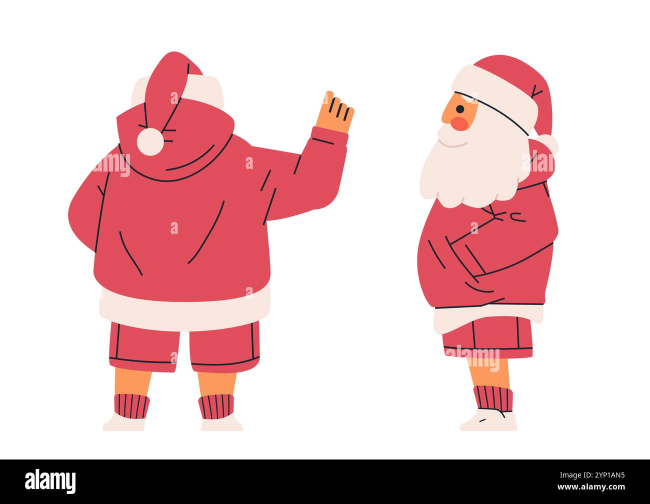 Santa Claus character in red outfit Christmas theme minimalist style ...