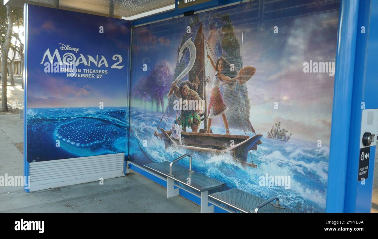 Los Angeles, California, USA 27th November 2024 Disney Moana 2 Bus Stop ...