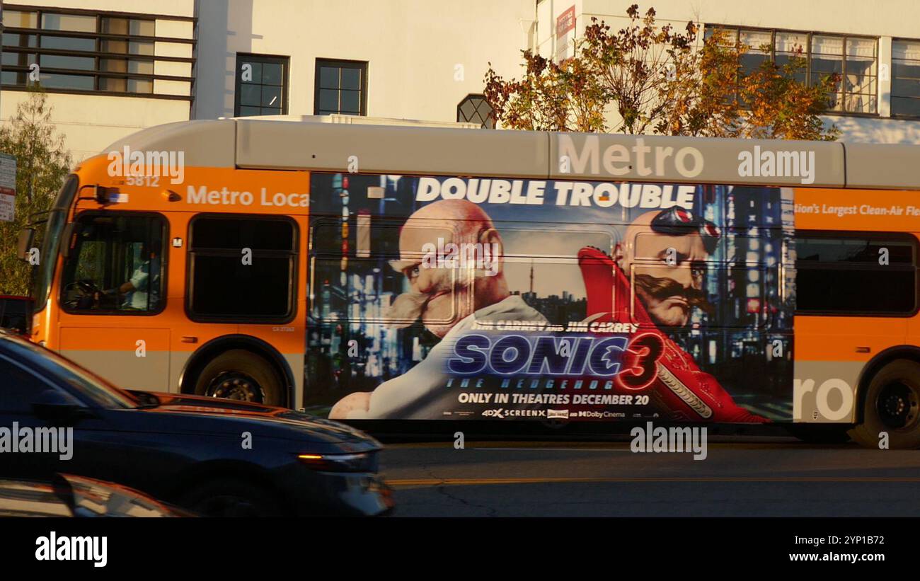 Los Angeles, California, USA 27th November 2024 Sonic 3 Bus with Jim ...
