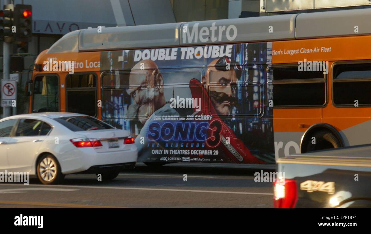Los Angeles, California, USA 27th November 2024 Sonic 3 Bus with Jim ...