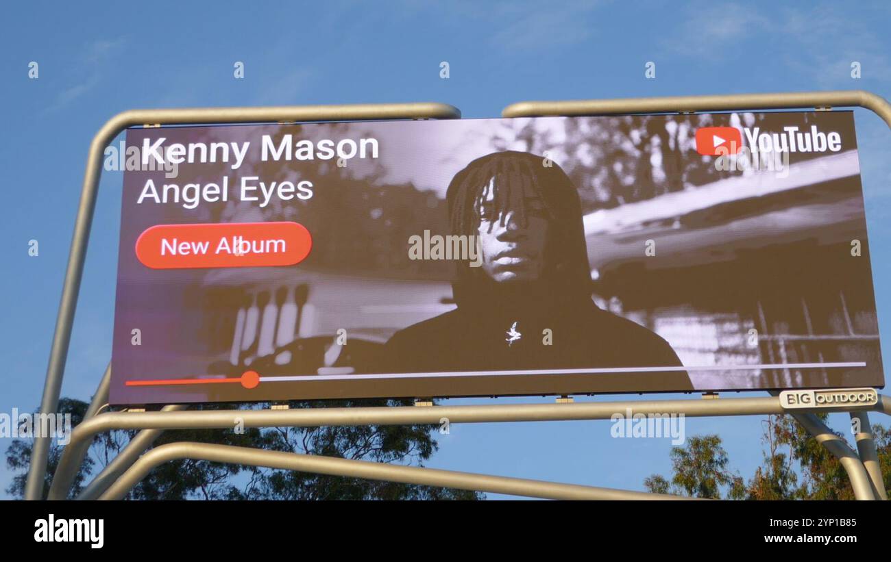 Los Angeles, California, USA 27th November 2024 Kenny Mason Angel Eyes YouTube Billboard on ...