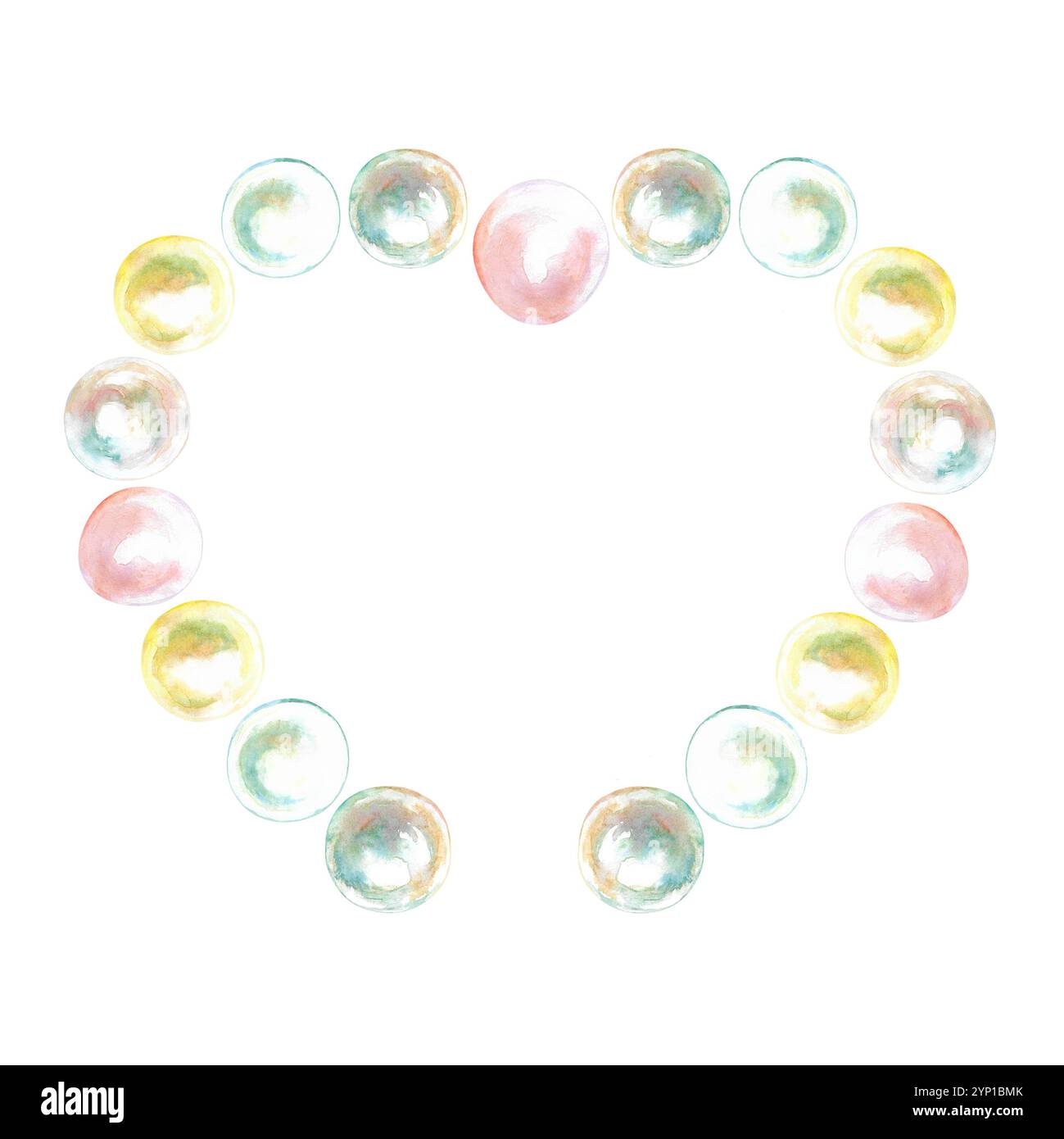 Pearl beads on the neck, bracelet hand-painted in watercolor. Necklace ...