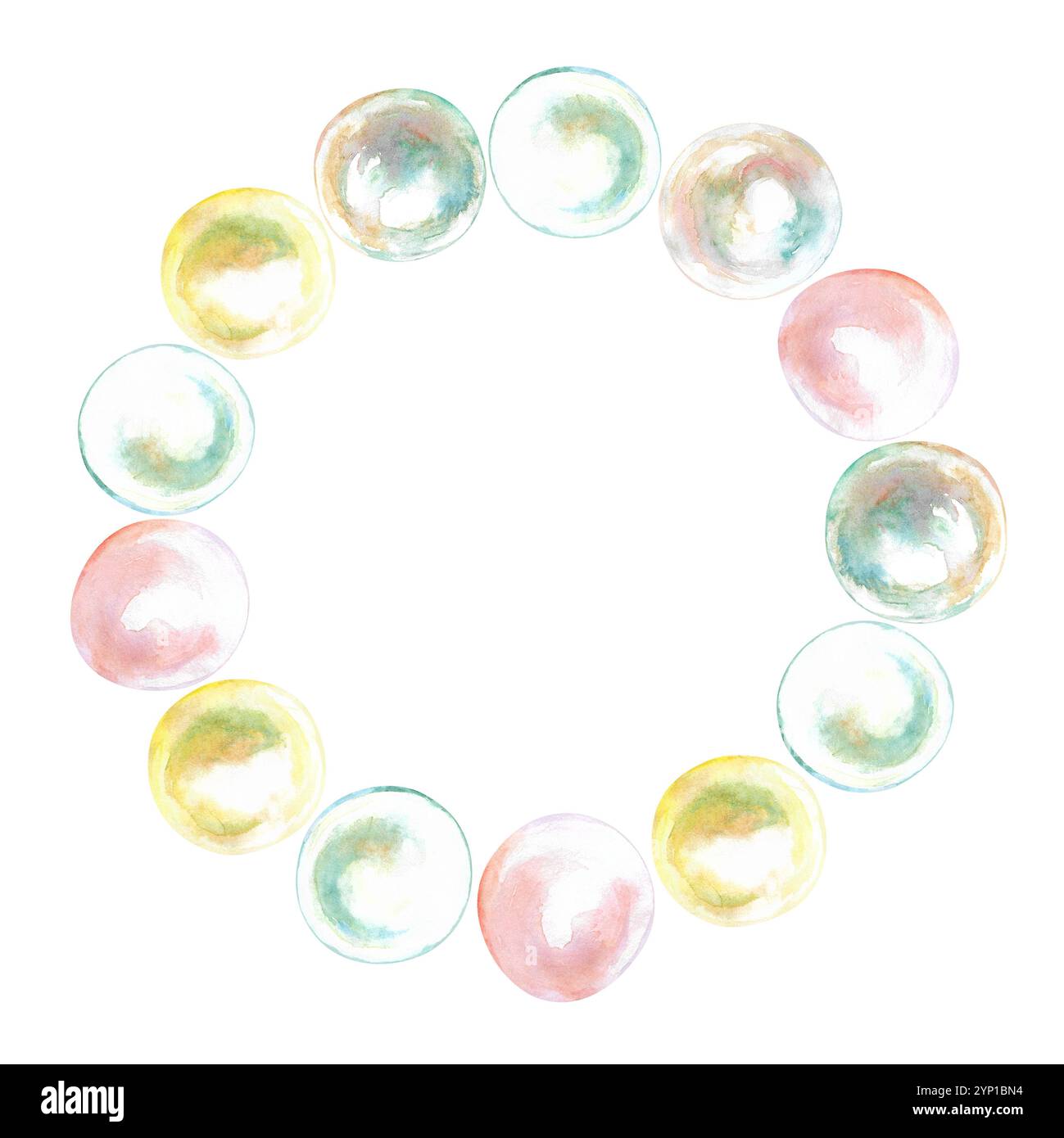 Pearl beads on the neck, bracelet hand-painted in watercolor. Necklace ...