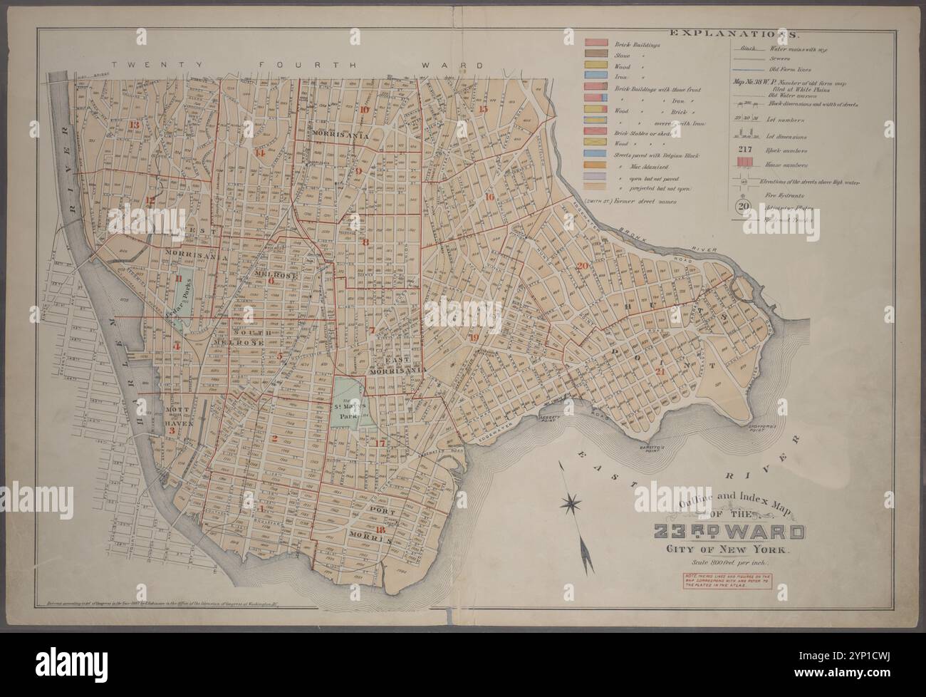 Outline and Index Map of the 23rd Ward, City of New York. 1887 by ...