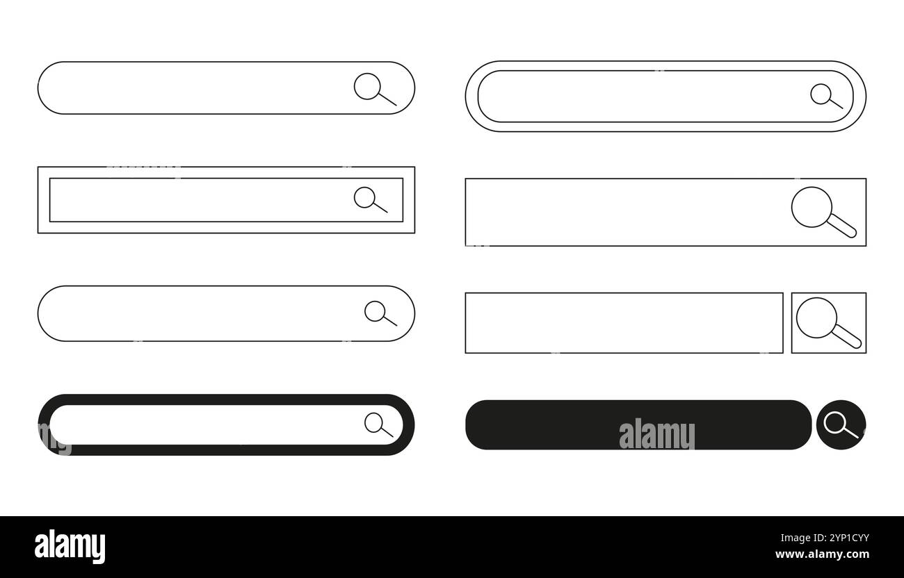 Search bar finder, modern frame text box, form with magnifier ...