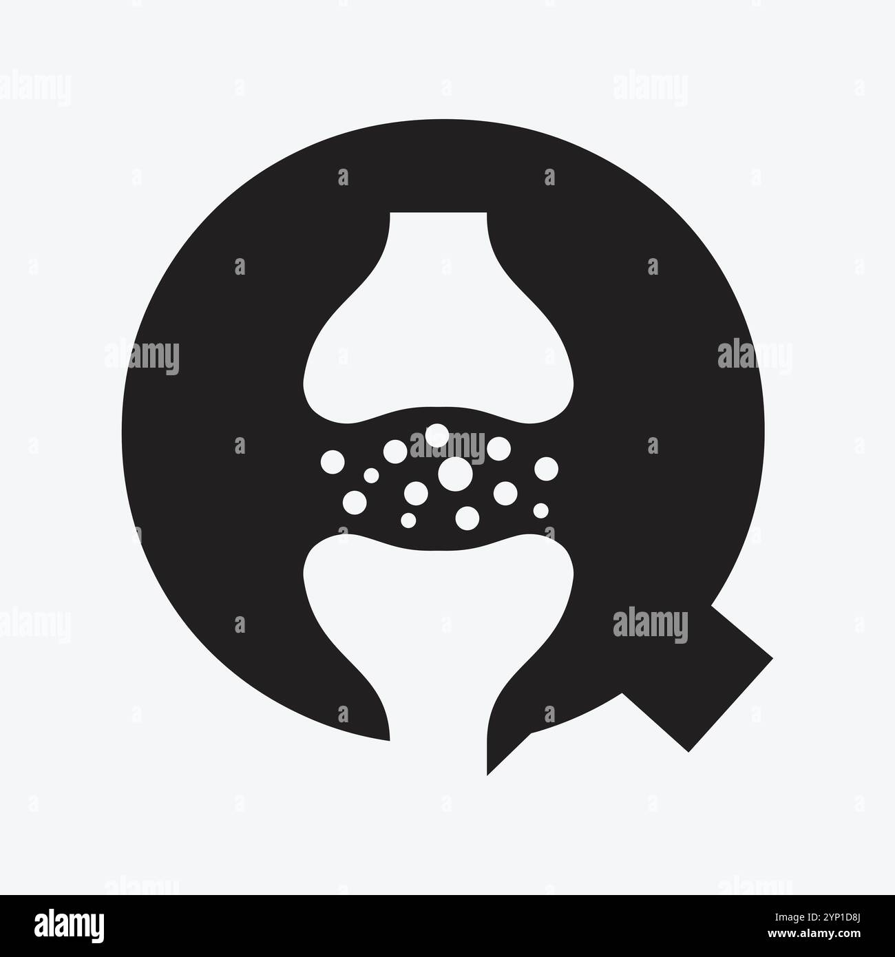 Initial Letter Q Knee Joint Bone Logo For Medical and Health Symbol ...