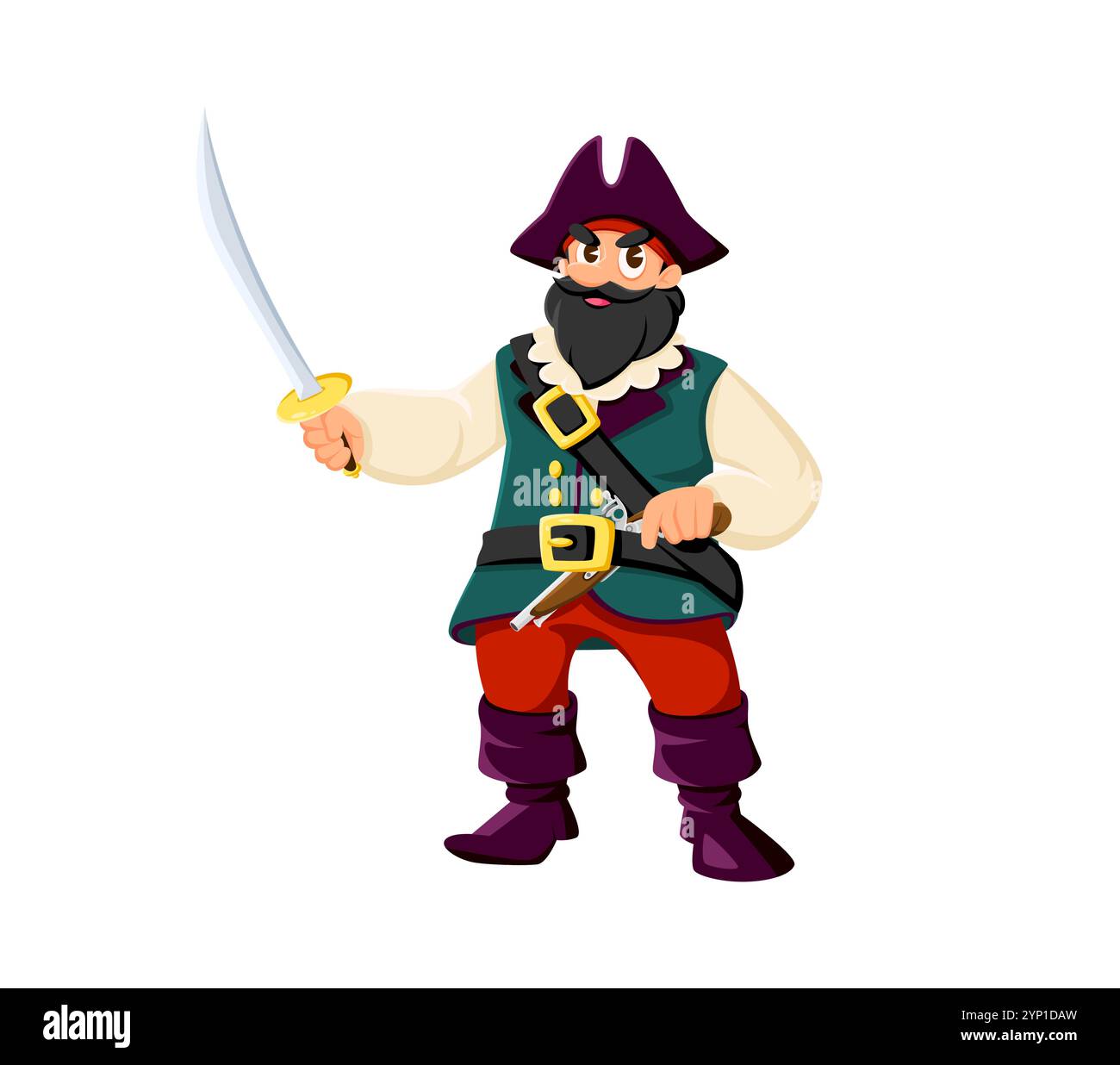 Cartoon pirate, privateer sailor comical character. Corsair sailor crew ...