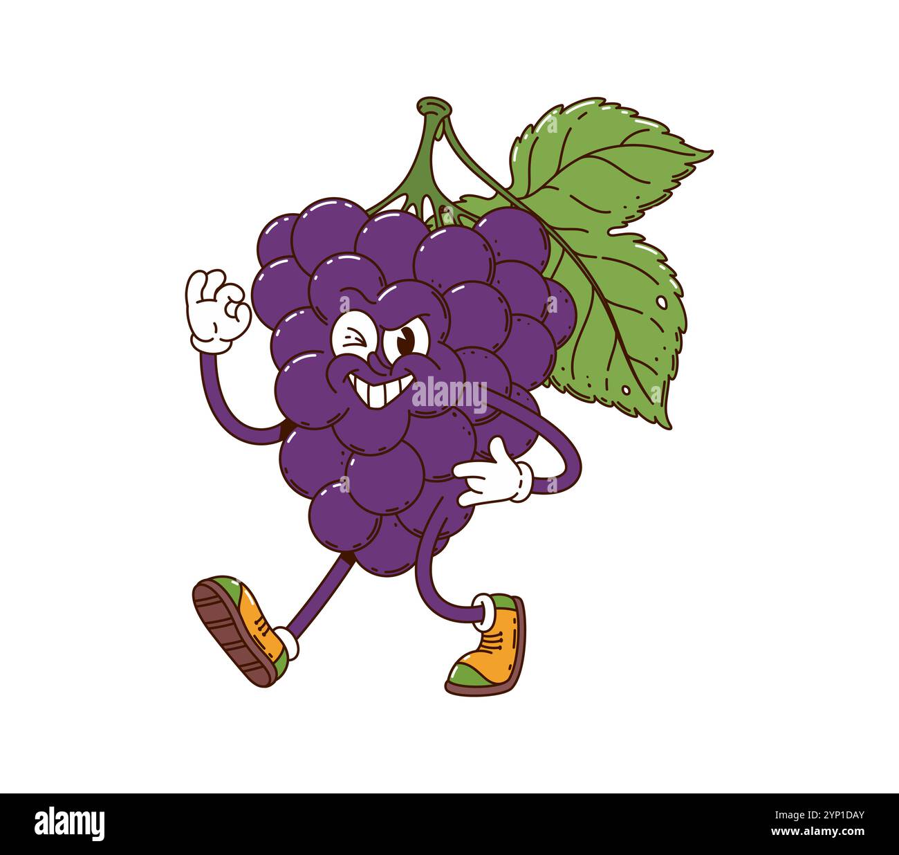 Cheerful cartoon grape character hi-res stock photography and images ...