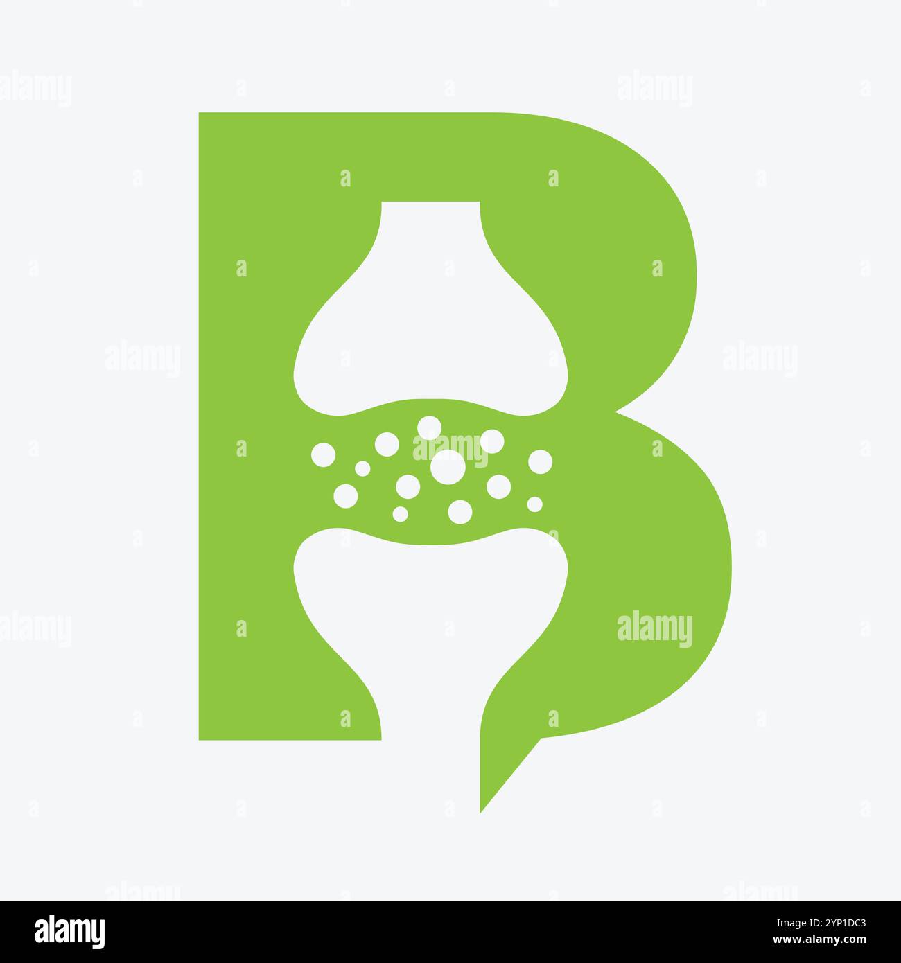 Initial Letter B Knee Joint Bone Logo For Medical and Health Symbol ...