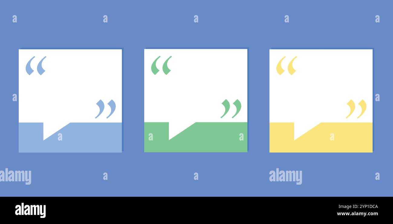 Speech Bubble Quote Template Set. Blank Speech Bubble Frame with ...
