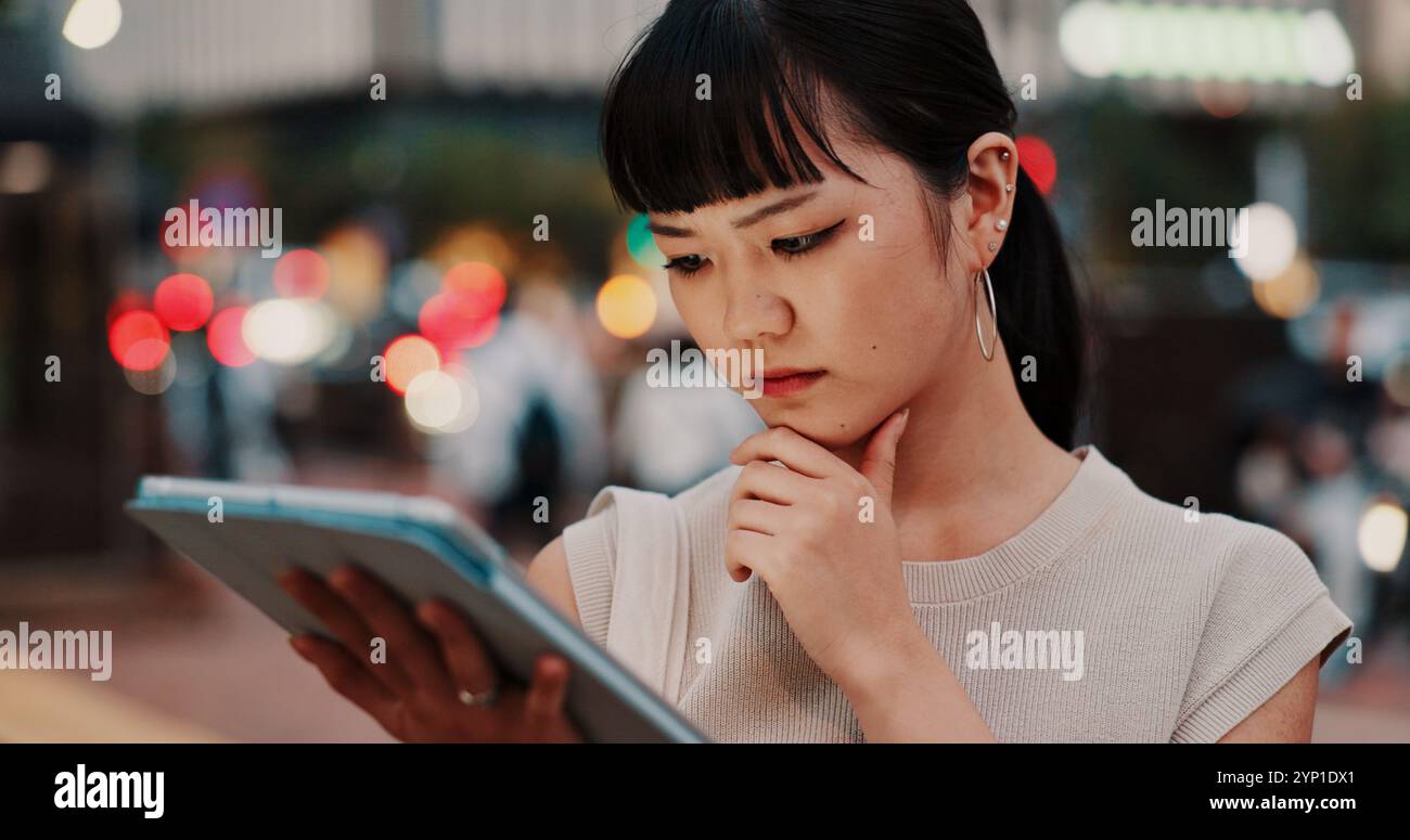 Japanese woman thinking city hi-res stock photography and images - Alamy