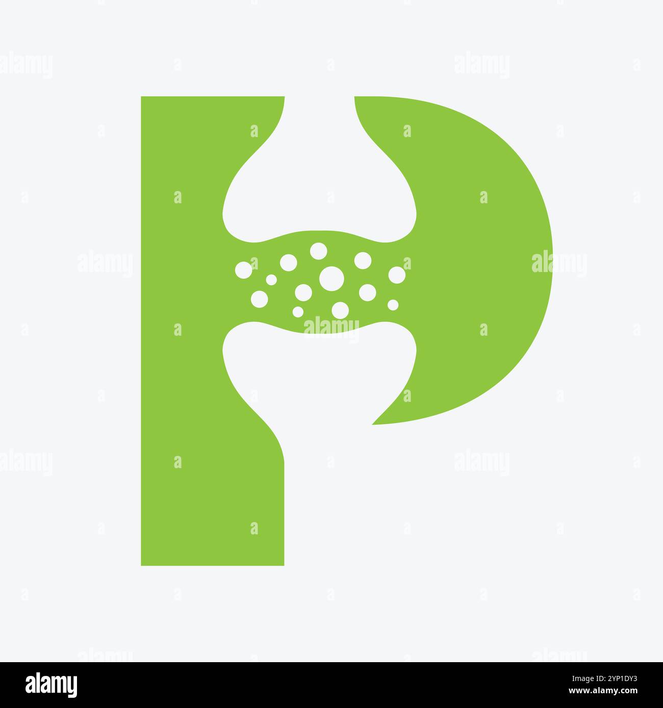 Initial Letter P Knee Joint Bone Logo For Medical and Health Symbol ...