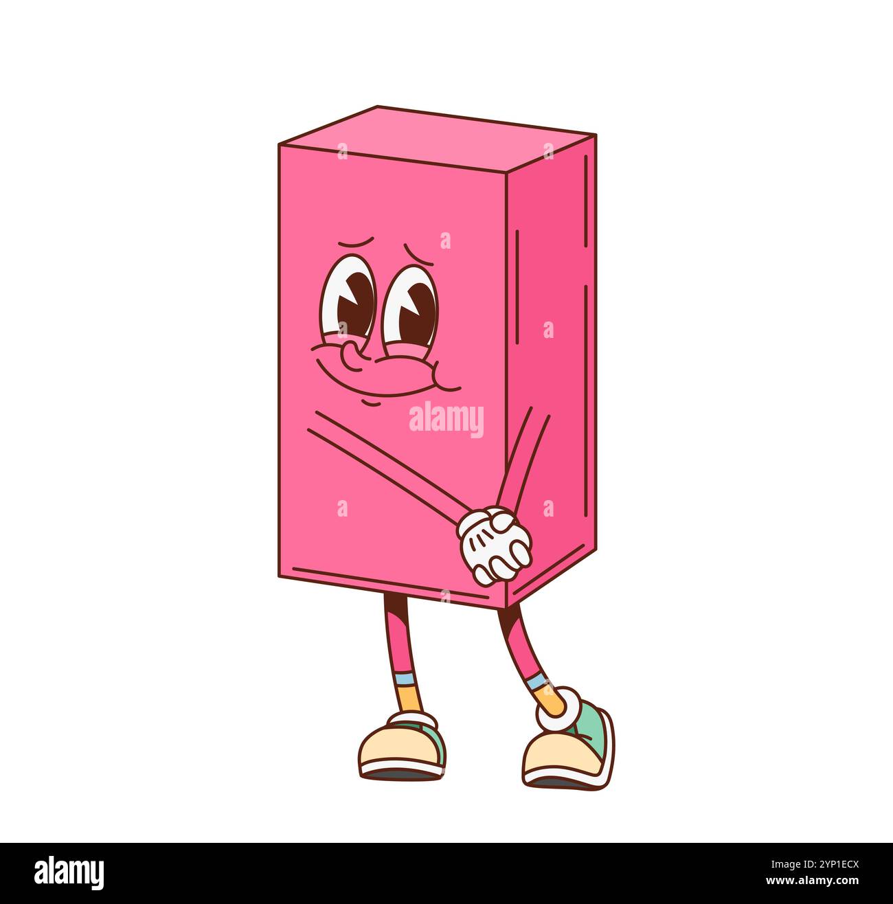 Groovy math rectangle geometric figure character, vector cartoon emoji ...