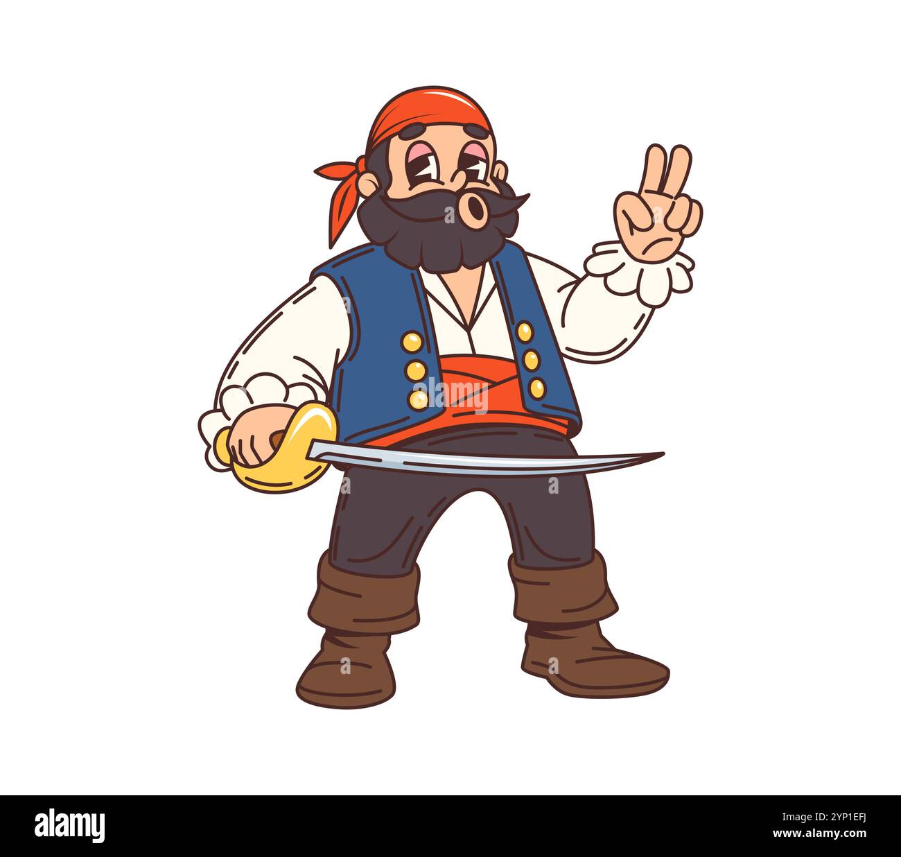 Cartoon pirate, filibuster captain cute character. Filibuster captain ...